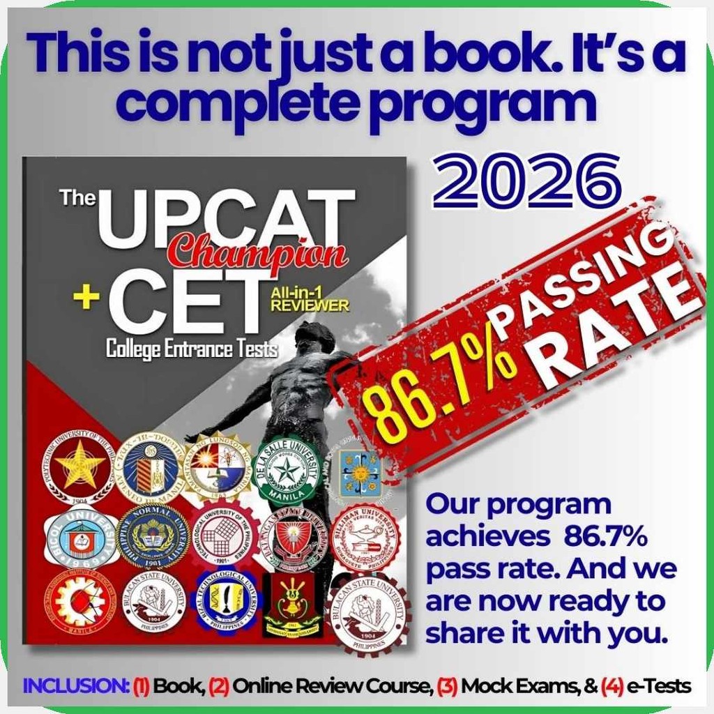 UPCAT, PUPCET, USTET, DCAT, ACET, PLMAT & CET Reviewer - Complete All ...