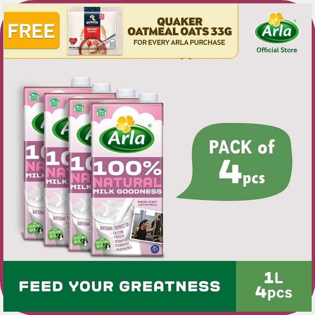 Arla{LP}Skimmed$N^Milk/L^1L/o^4-Pack | Shopee Philippines