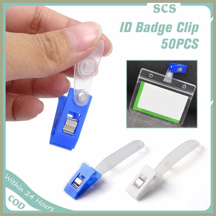 50pcs>k(Plastic$hr}ID)w>Badge)U>Clip)X>with)a?Clear*x?PVC*Xc?Straps for ...