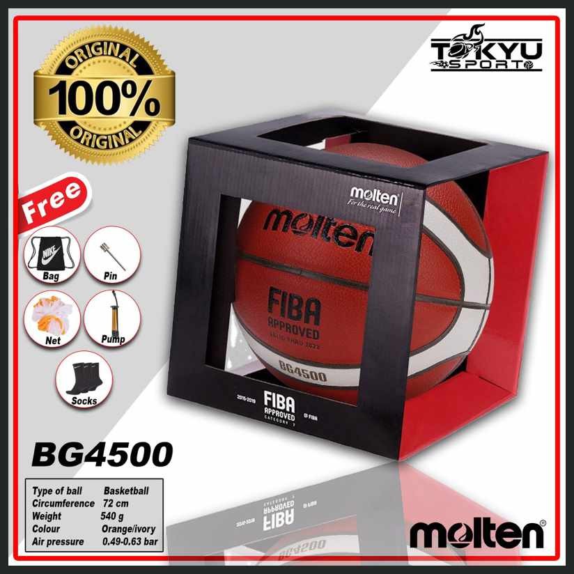 ORIG BG4500 MOLTEN BASKETBALL (with Free Pin net pump bag and box ...