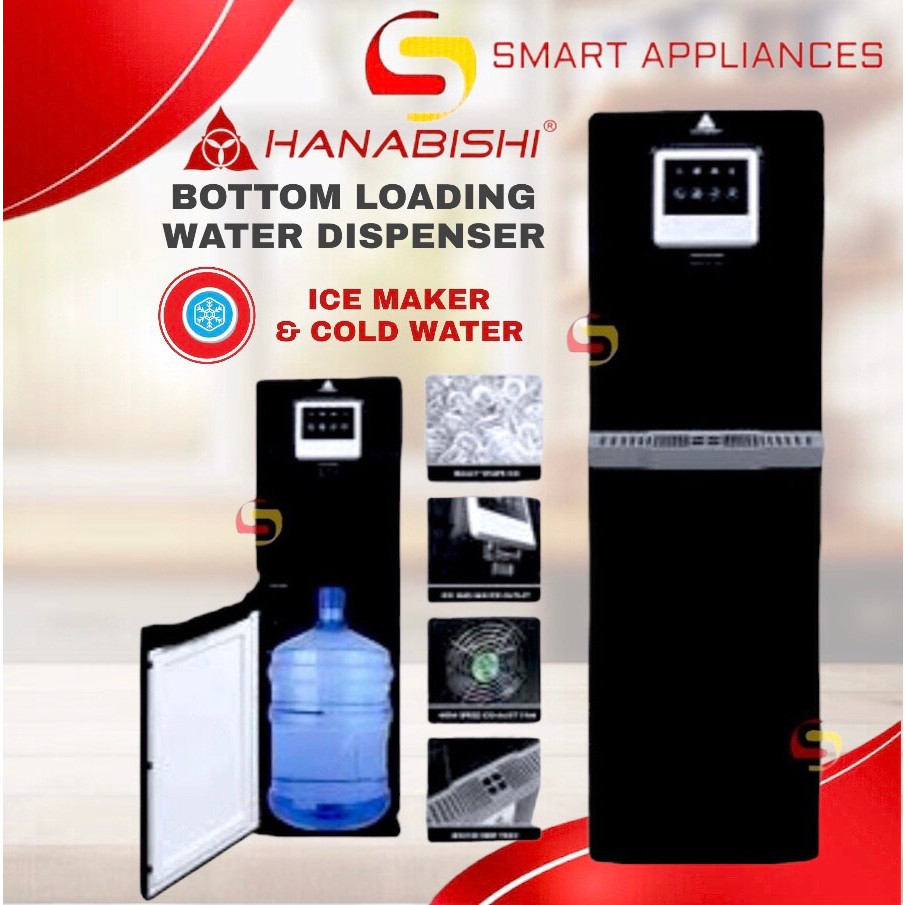 Hanabishi 2 in 1 Water Dispenser with Ice-Maker HFSWD-ICEM3500 Black ...