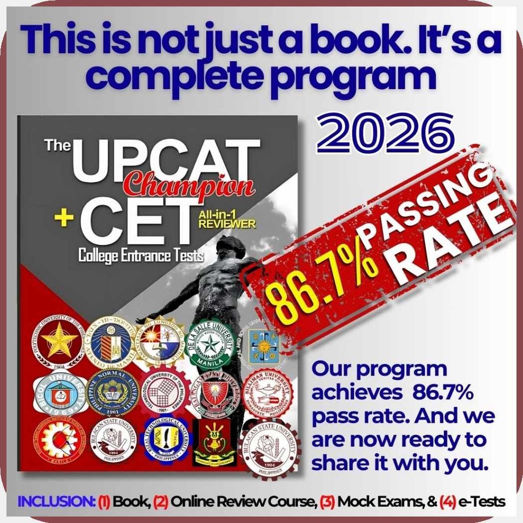 UPCAT, PUPCET, USTET, DCAT, ACET, PLMAT & CET Reviewer - Complete All ...