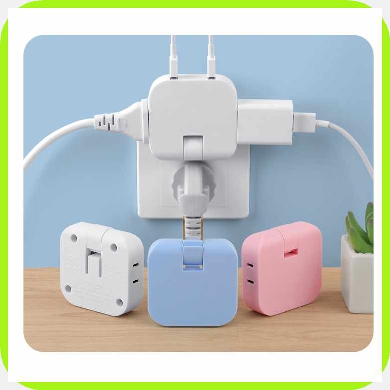 3 in 1 Extension Plug Adapter Foldable, 2-Prong Swivel Ac Adapter,Mini ...