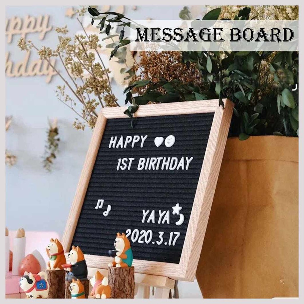 Felt Letter Board, 10x10 inches, Changeable Wooden Message Board Sign ...
