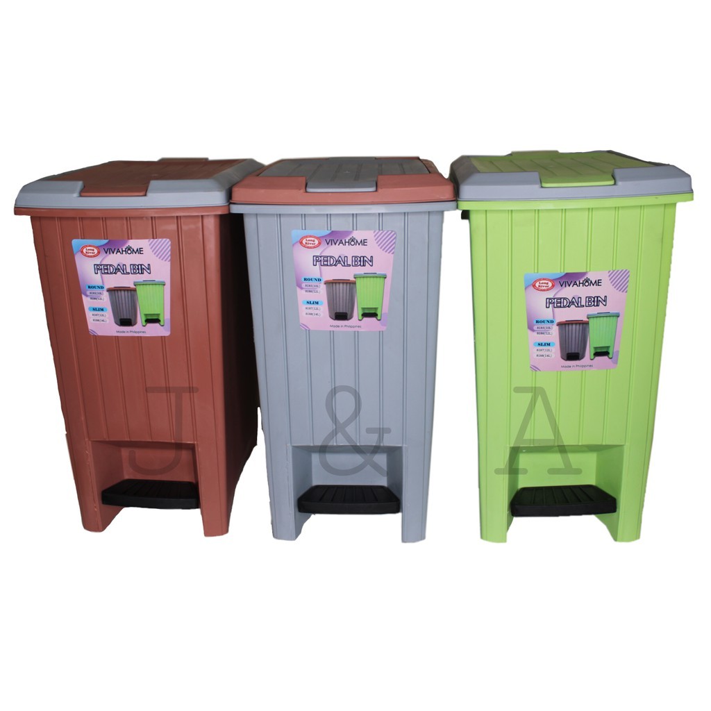 8187 Pedal Garbage Cans with Lid Slim Office Trash Can Kitchen Garbage ...