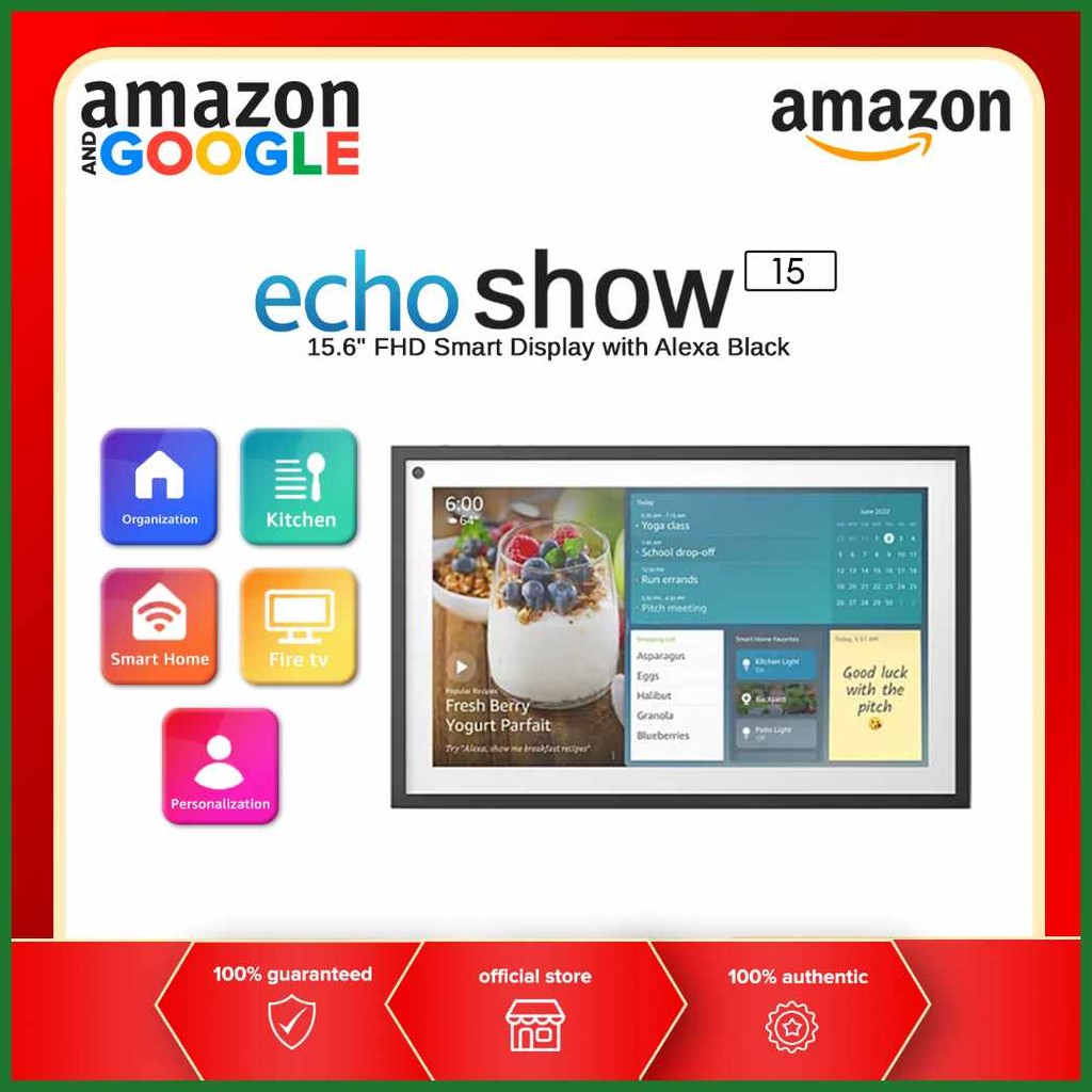 Amazon Echo Show 15 FHD 15.6 Smart Display with Alexa Black | Shopee ...