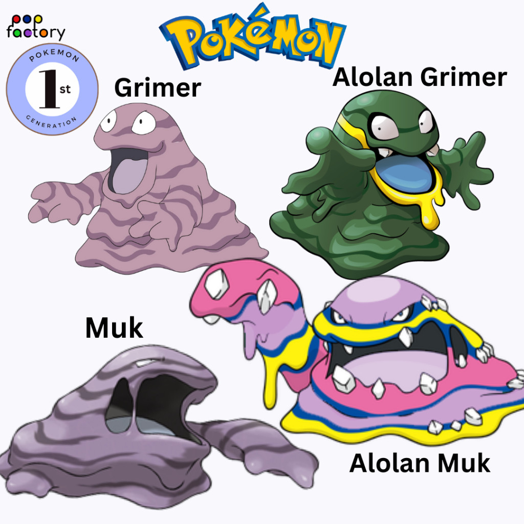 Grimer & Muk (Alolan Forms) Pokemon Cards TCG ( 1st Gen Pokemon ...