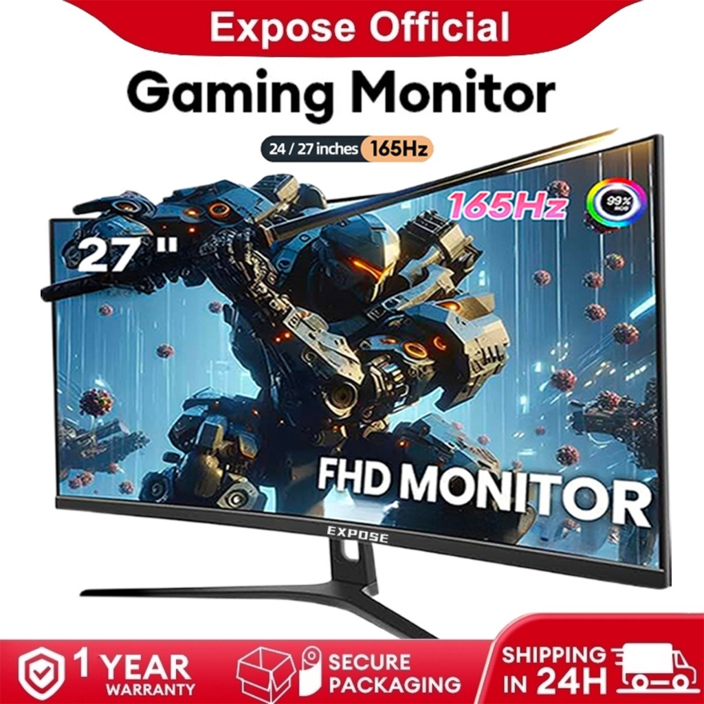 Expose Gaming Monitor 24 Inch curved Pc Monitor Desktop computer 27 ...