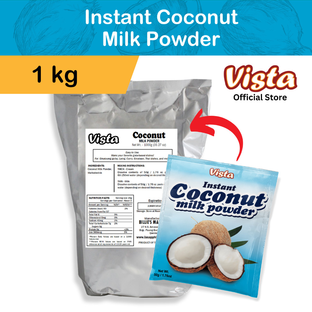 Vista Coconut Milk Powder 1kg (Institutional) | Shopee Philippines