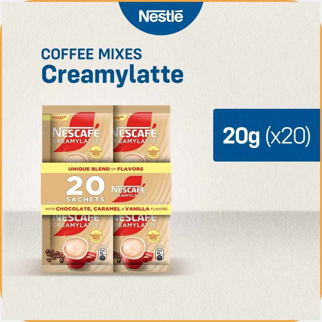 NESCAFE+Pu-Creamy,AR/Latte?w*3-in-1}d)Coffee}F)20g}y)-}A)Pack}m)of 20 ...