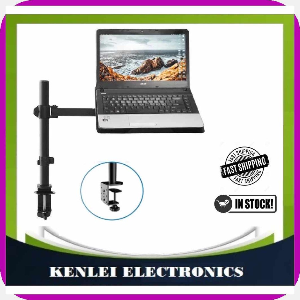 KENLEI SINGLE MONITOR MOUNT / BRACKET C-Clamp-Including laptop stand ...