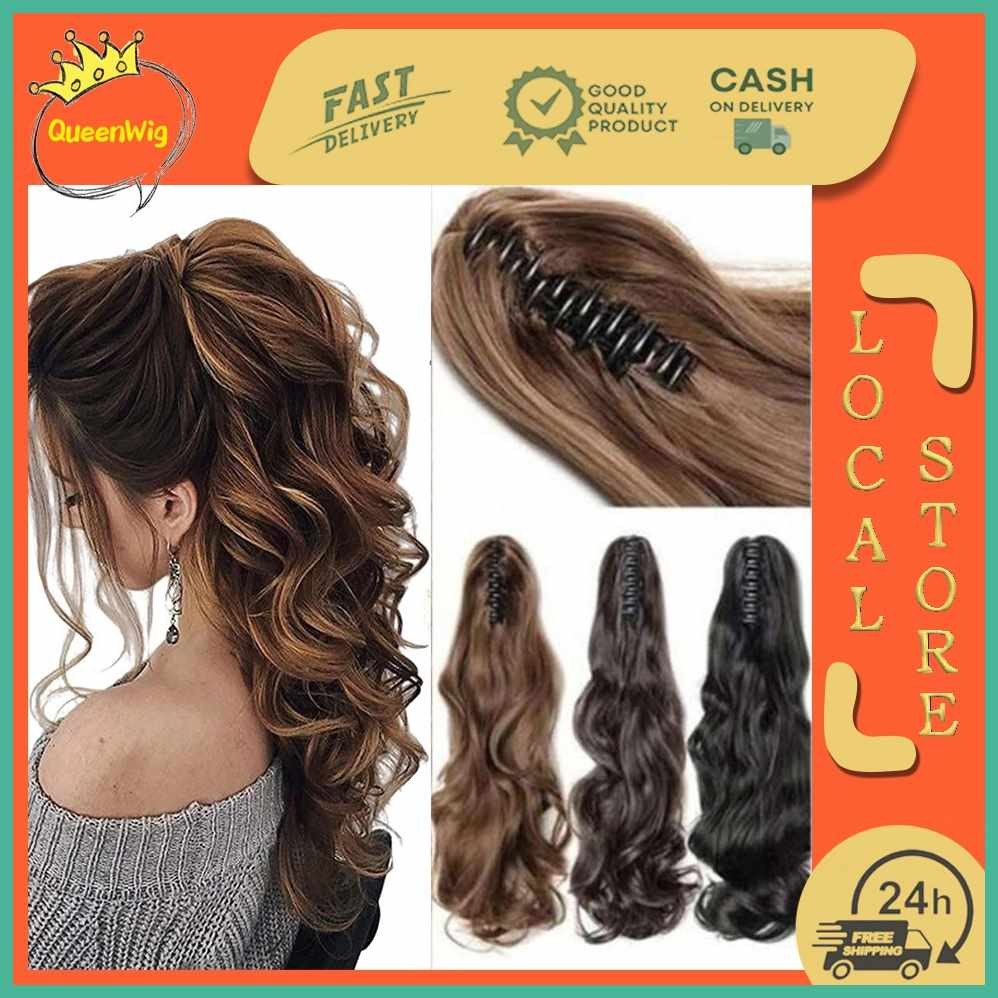 [COD]60CM Long Curly Wig Grab Ponytail Hair Extension Wigs Clam Claw ...