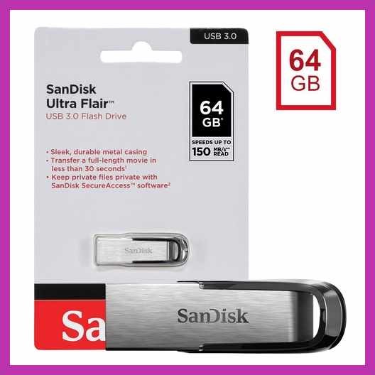 Sandisk{Wy}Ultra(Mj+Flair;Qp'Usb{uS'3.0{mt'Flash{f'Drive`S&64Gb ...
