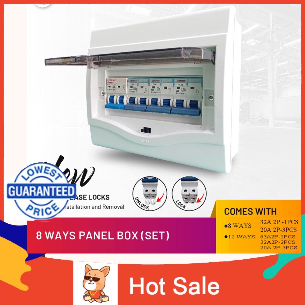 Mezeen Distribution Panel Box 8 12 Way Flush Type With Circuit Breaker ...