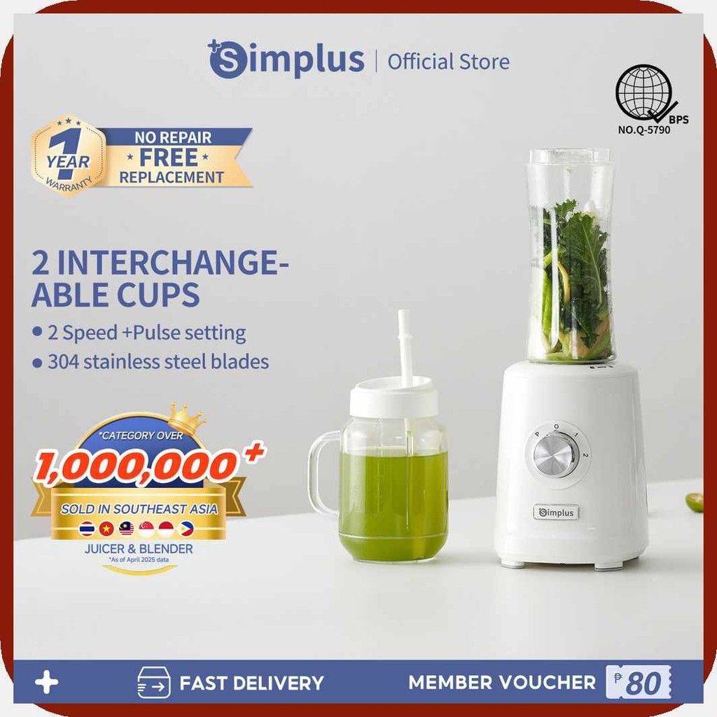 Simplus 3 in 1 Blender 1.25L+600ml Travel Cup+ 600ml Mason Cup Multi ...