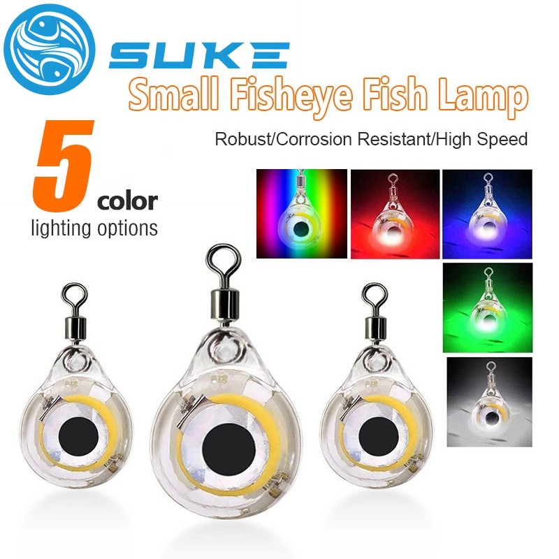 SUKE LED Fish Light Underwater Fish Eye Lure Fish Collection Light Mini ...