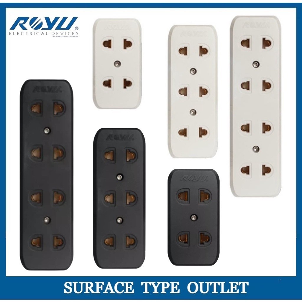 ROYU Srface Type Outlet 2 , 3 , 4 Gang Universal Outle (Per Pcs ...