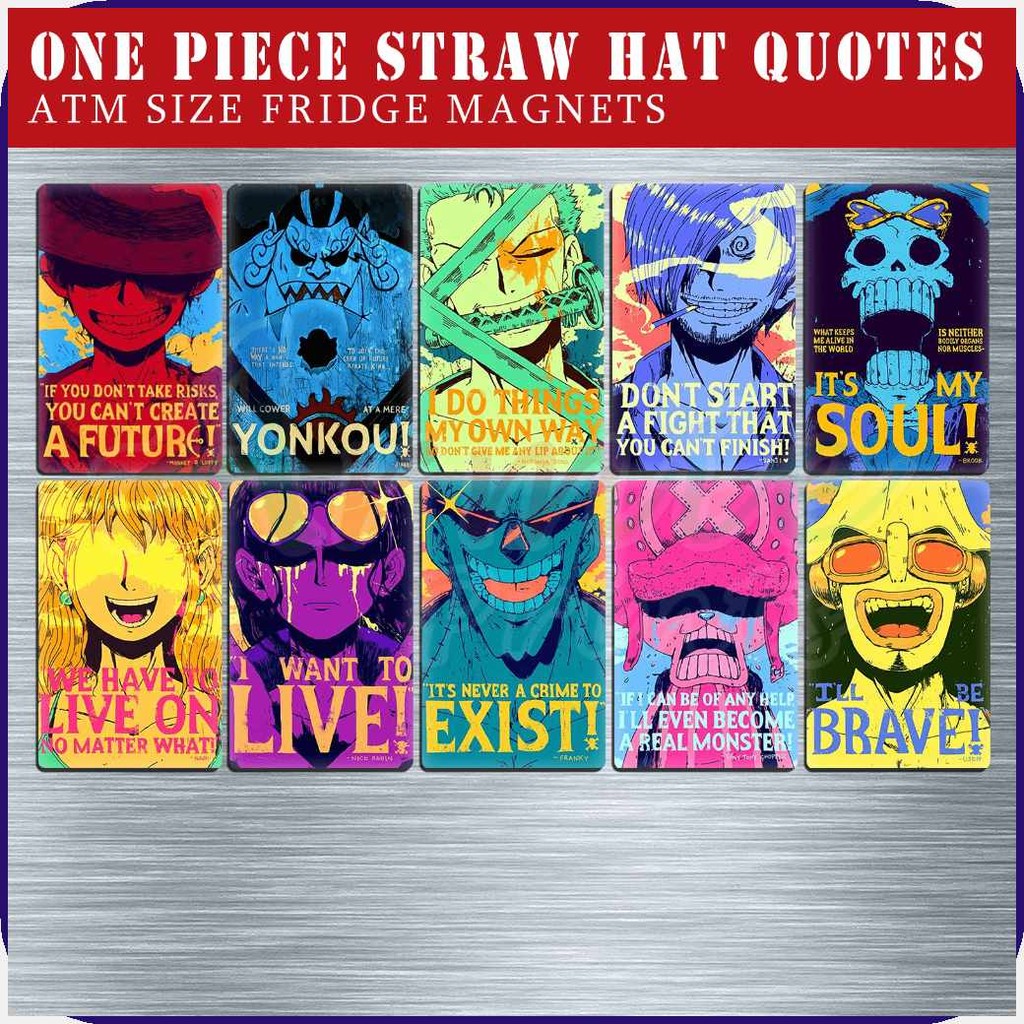 Anime | One Piece Strawhat Crew Quotes REF Magnet (ATM Size) | Shopee ...