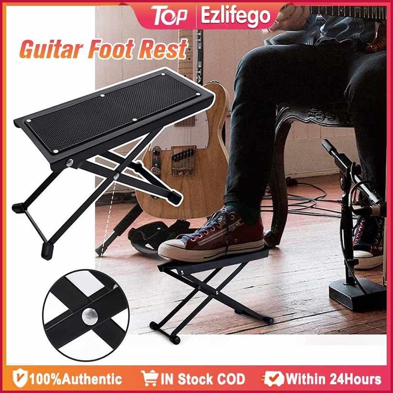 Black Guitar Foot Rest 4 Position Height Adjustable Guitar Leg Rest ...
