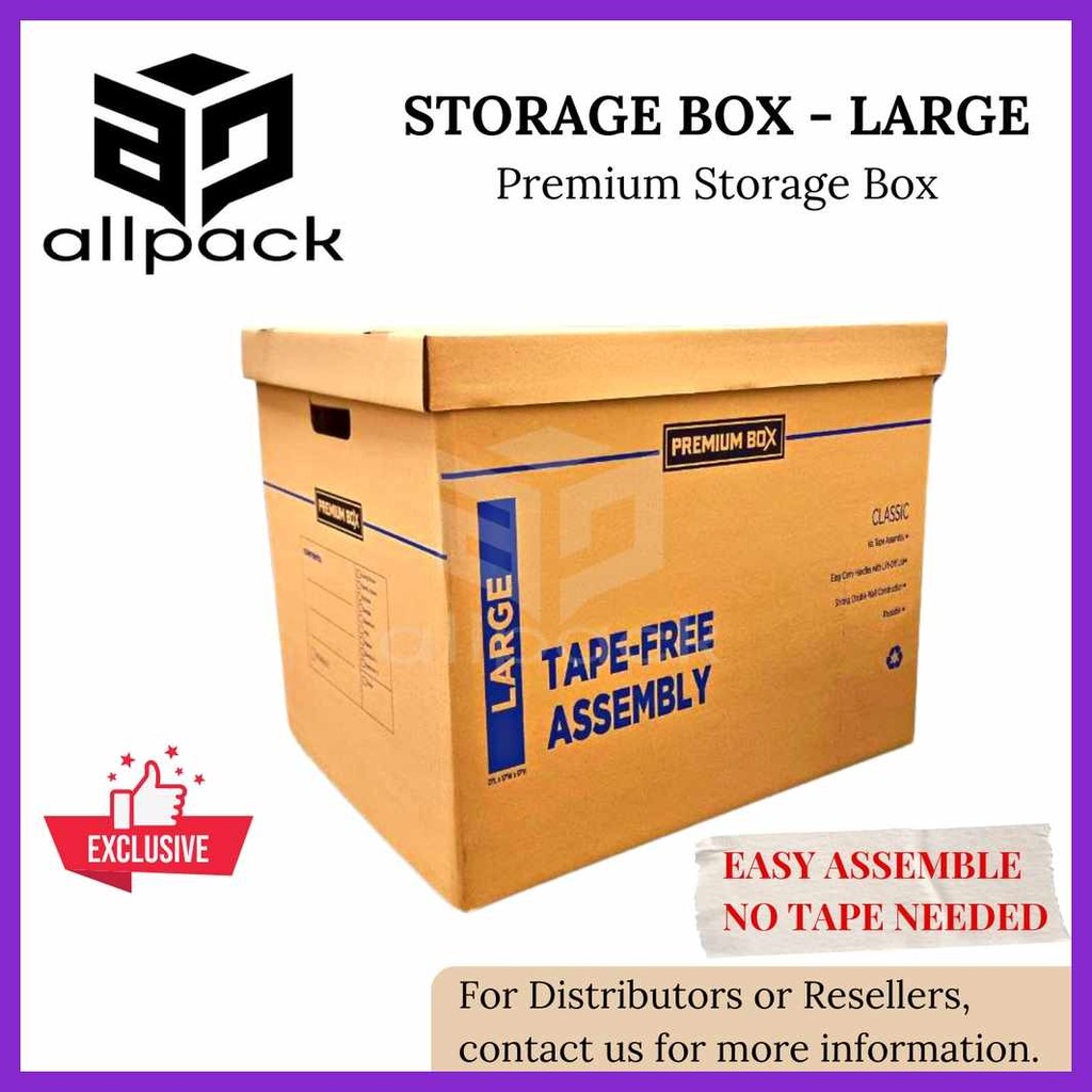 Premium Storage Moving Filing Box 21x17x17 inches Large (1pc) | Shopee ...