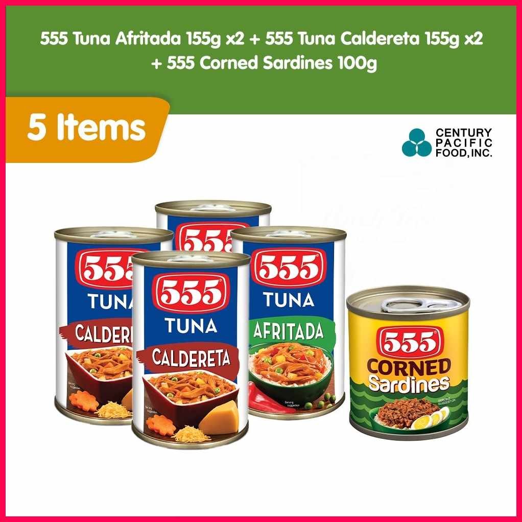 555 Tuna Afritada 155g x2 + 555 Tuna Caldereta 155g x2 + 555 Corned ...