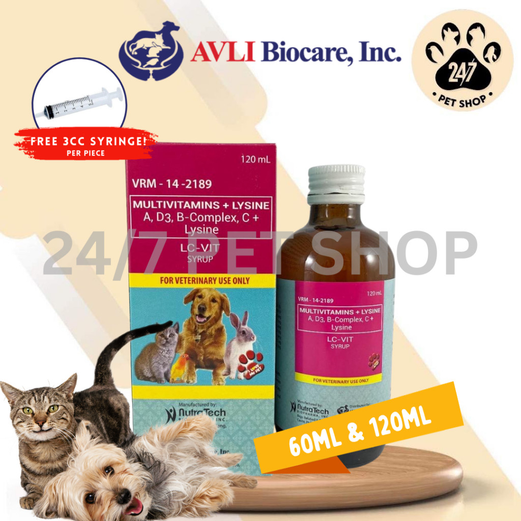 Free Syringe 3cc All Stages Adult Puppy Kitten LC Vit Multivitamin ...