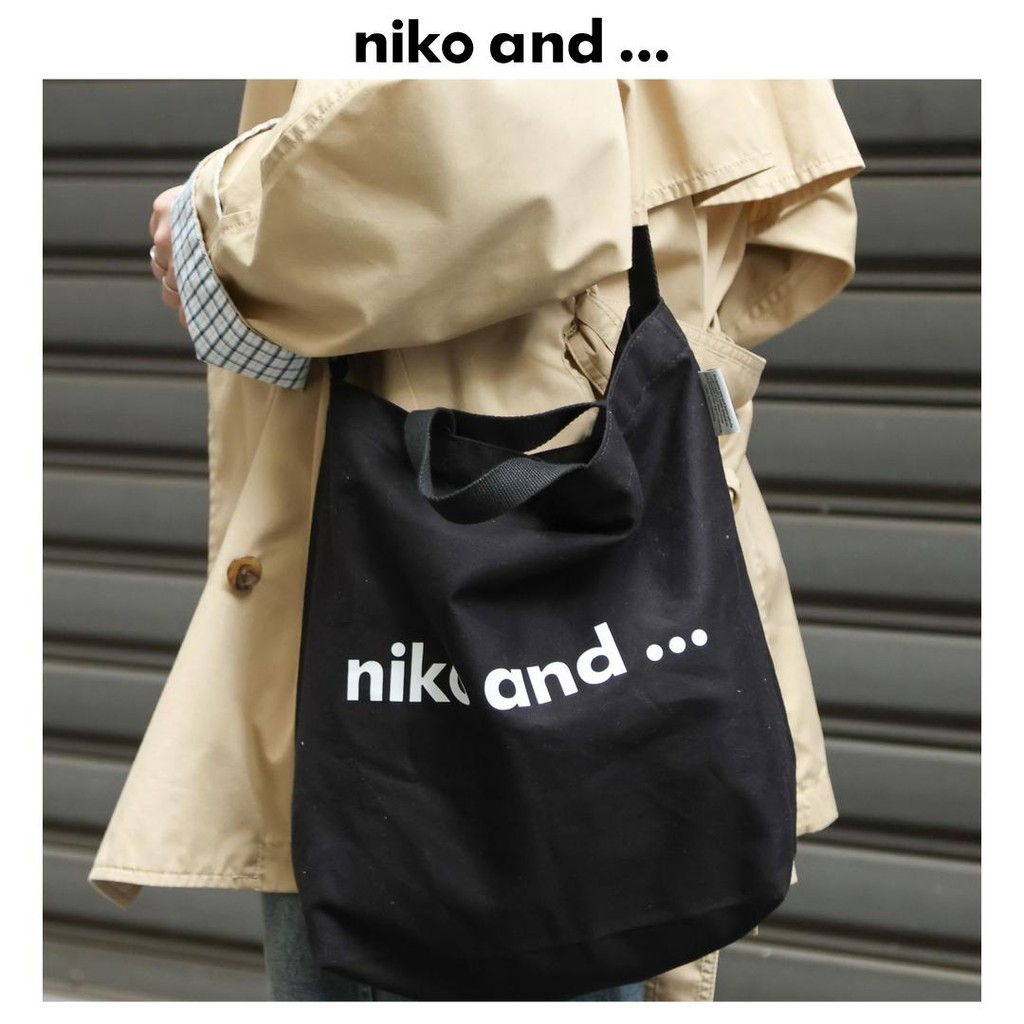 niko and Logo 2-way Tote Bag / Black | Shopee Philippines