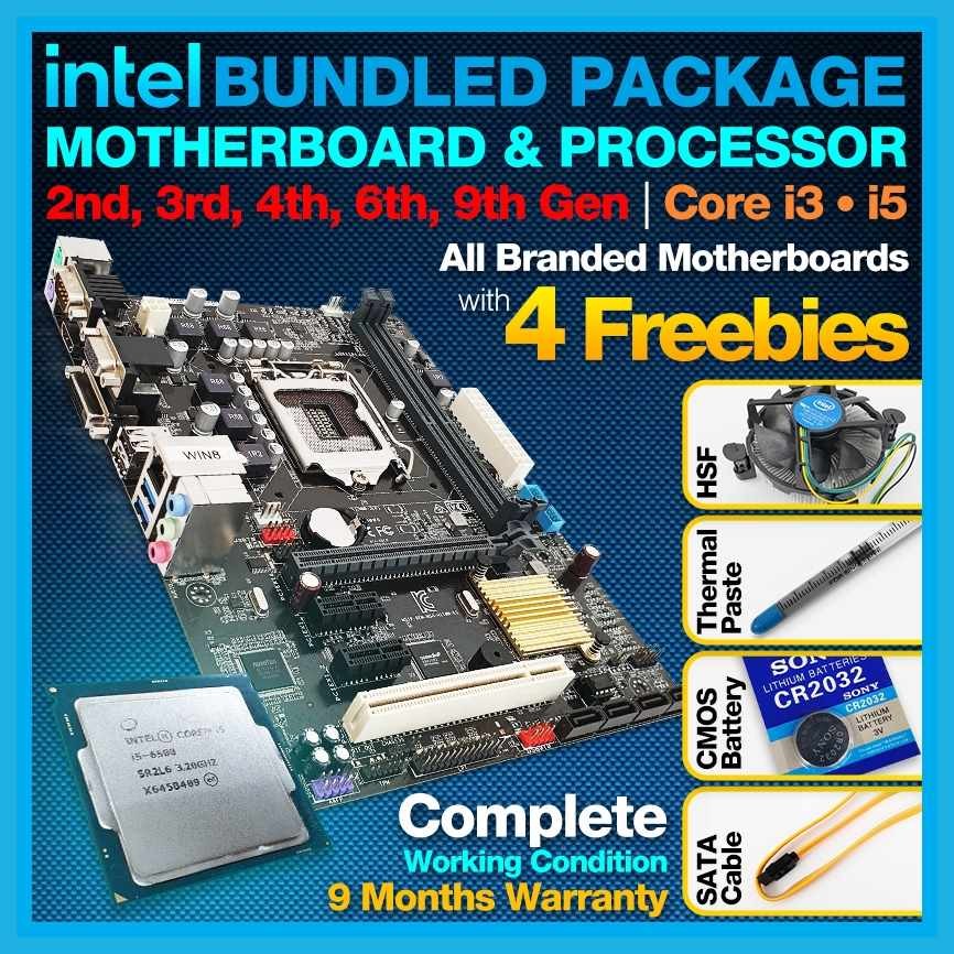 Intel Processor & Motherboard Bundle Package - 2nd/3rd, 4th, 6th 9th ...
