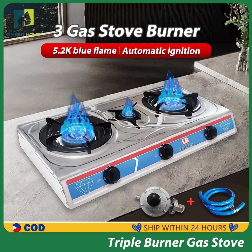 Gas Stove Double Burner Heavy Duty Triple Burner Stainless Steel home ...