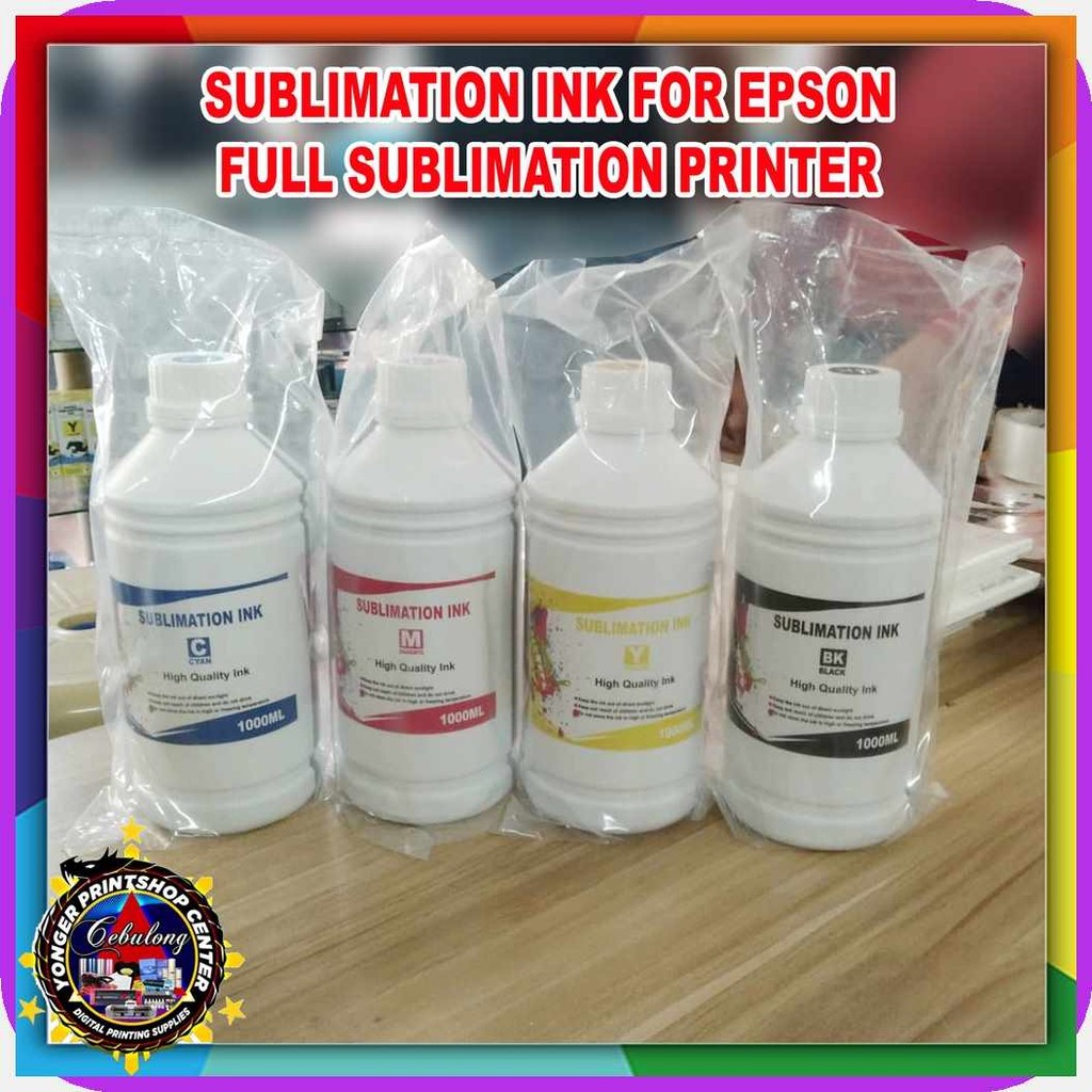 SUBLIMATION INK FOR EPSON FULL SUBLIMATION PRINTER 1LITER CMYK | Shopee ...