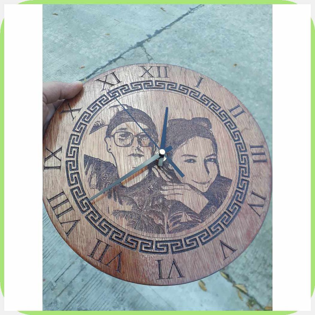 Customized Laser engraved wooden wall and desk clock for gifts ...
