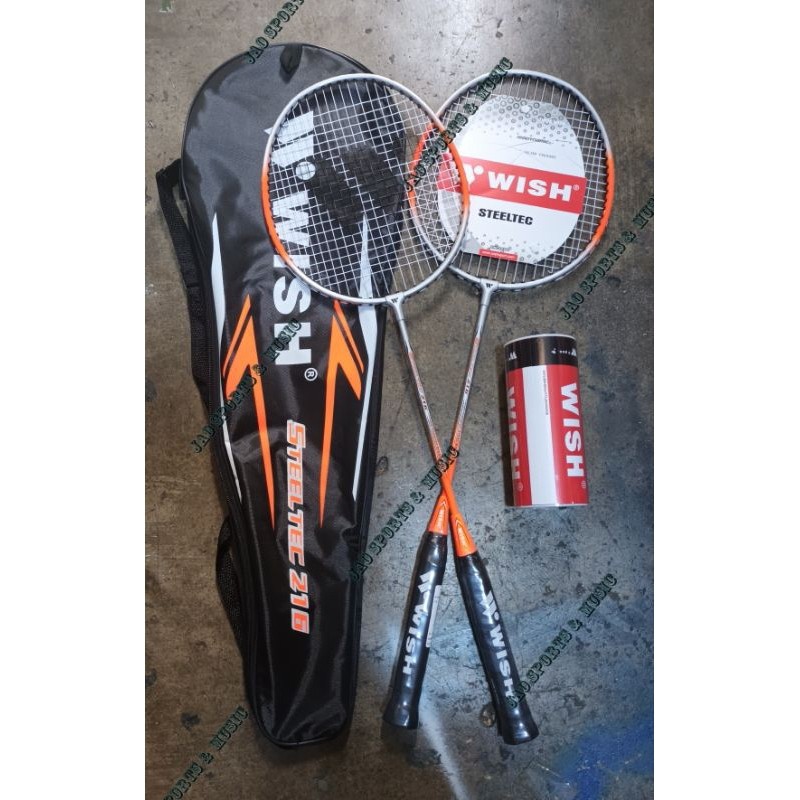 WISH B-216K BADMINTON RACKET SET (2pc with free shuttlecock) | Shopee ...