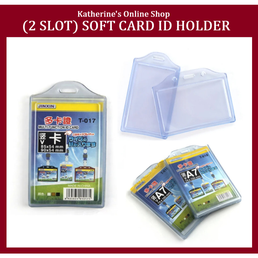 2 ID SLOT SOFT CARD School Supplies Office Supplies ID HOLDER T-017 & T ...