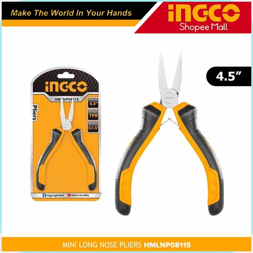 Ingco*IA+Mini&Y#Long)a}Nose>A}Pliers>h}Two>m}Color>k}Handle>r}4.5-Inch ...