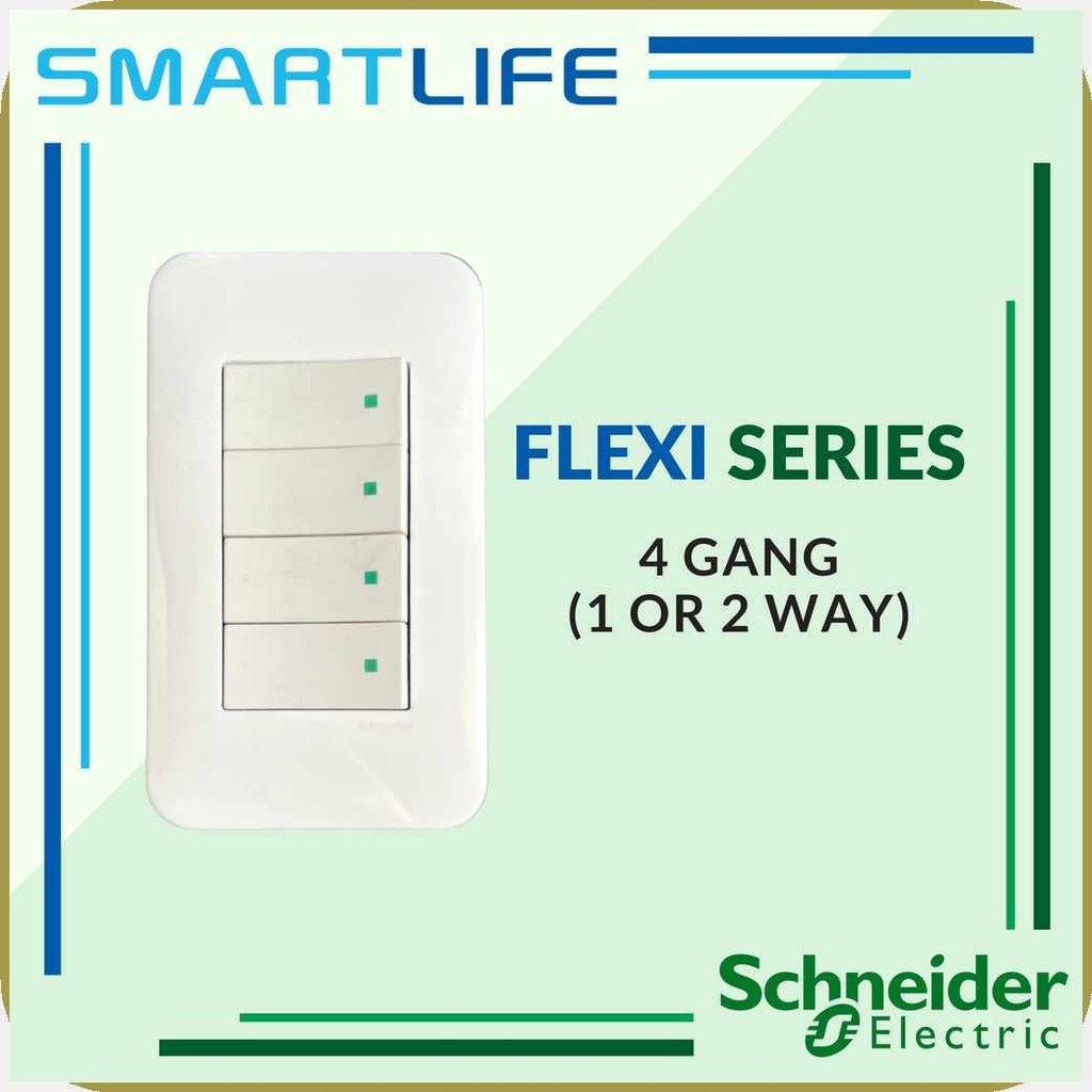 Schneider Flexi 16A 4 Gang XS Switch Module 1 or 2 Way Light Switch ...