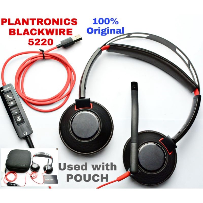 PLANTRONICS BLACKWIRE C5220 SLIGHTLY USED - NOISE CANCELLING HEADSET (3 ...