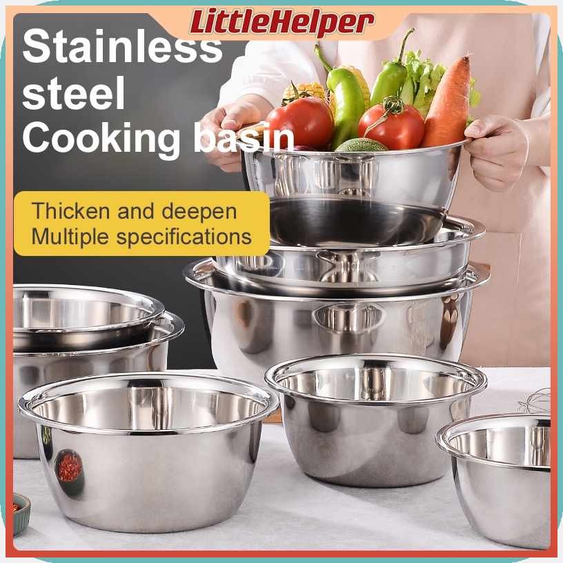 Stainless Steel Baking Mixing Bowl Cooking Basin Bowl Salad Bowl ...