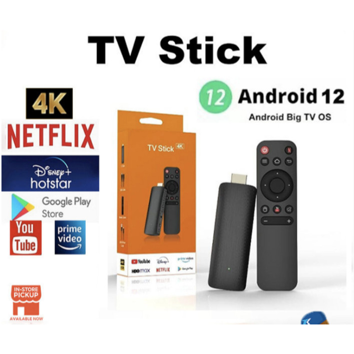 Android TV Box TV Stick 4K HD 4+64GB With Google/Netflix/Disney+ Wifi ...