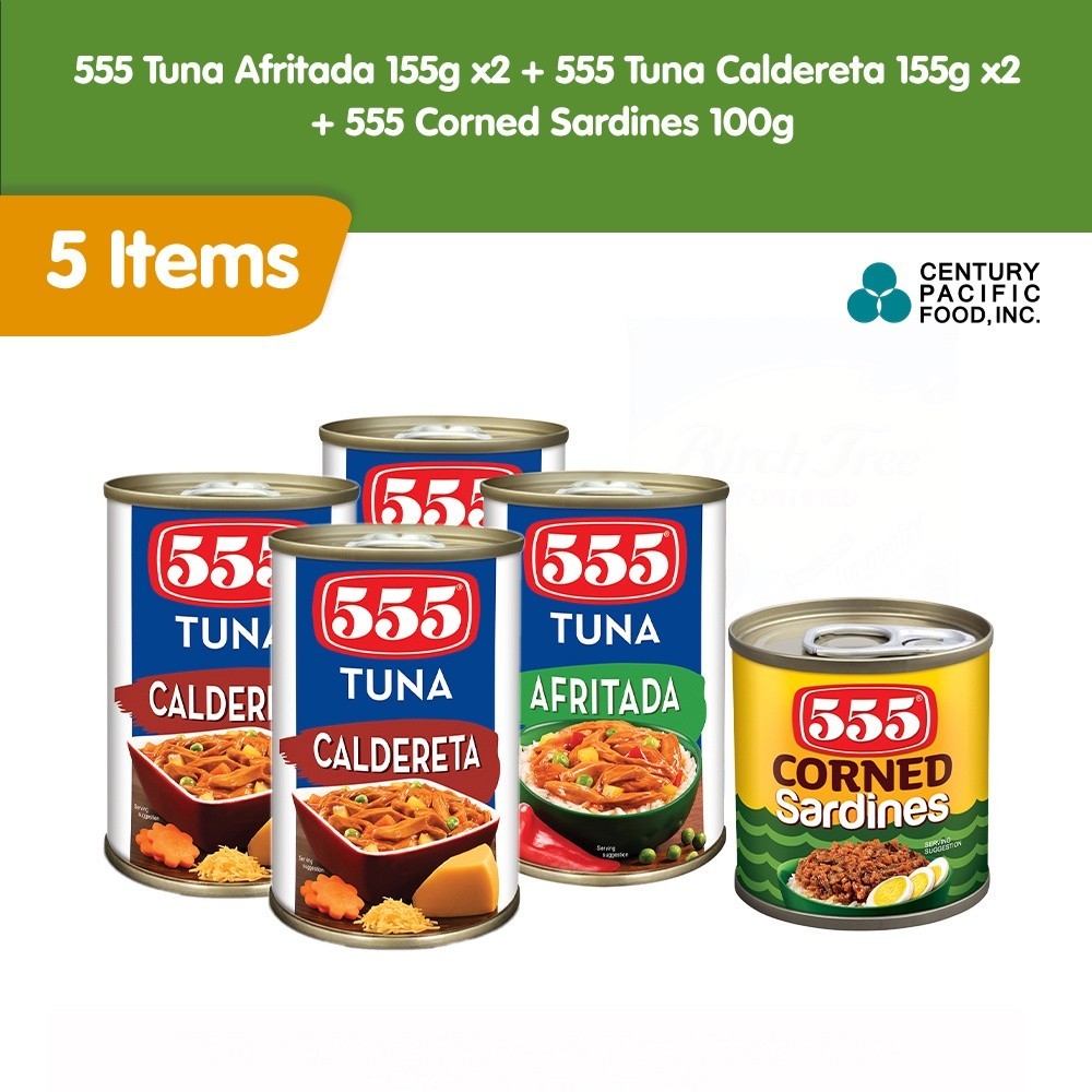 555 Tuna Afritada 155g x2 + 555 Tuna Caldereta 155g x2 + 555 Corned ...
