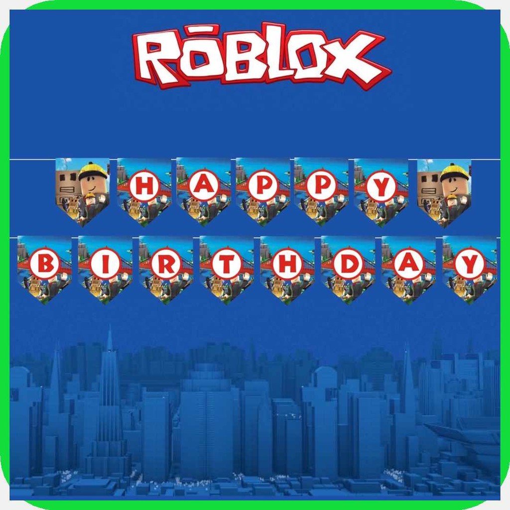 Roblox Banner Character Happy Birthday Banner Roblox Birthday Supplies ...