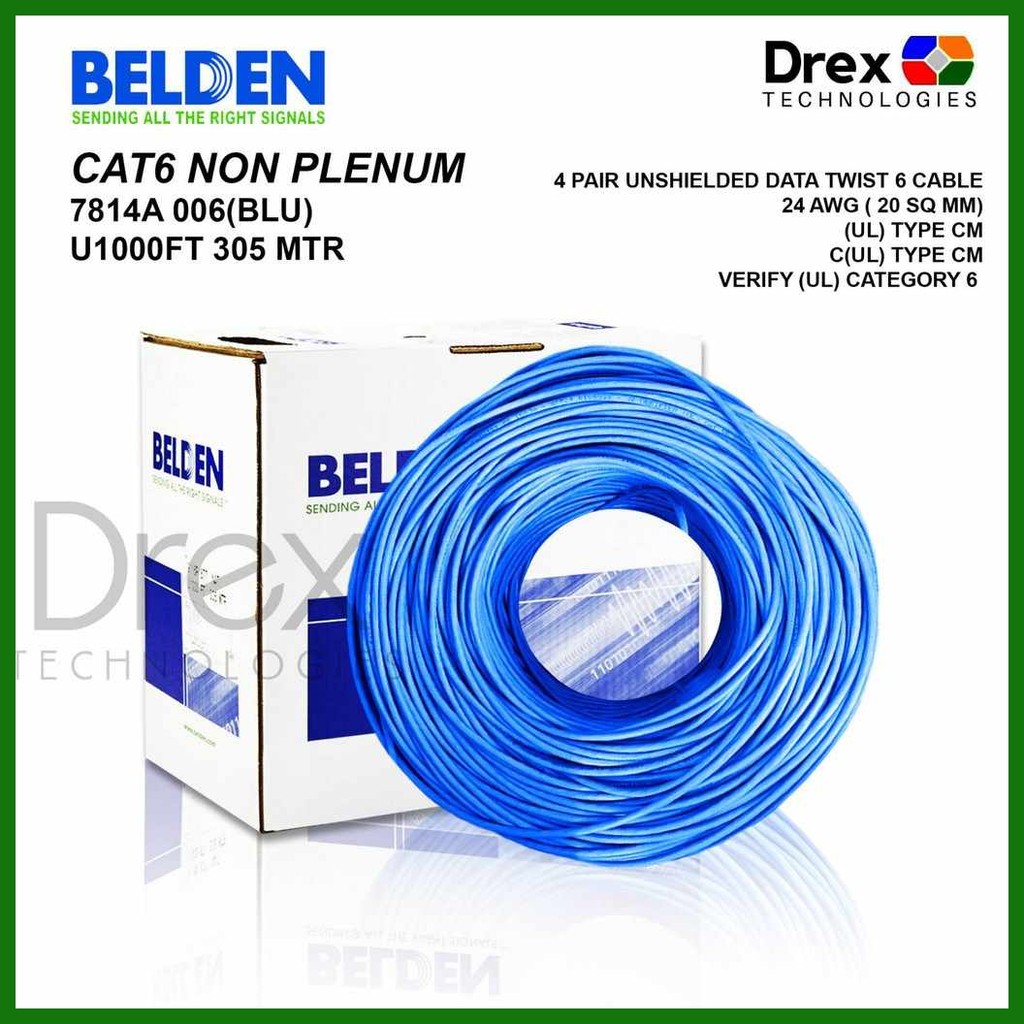 305M?qX*BELDEN*Qp?Cat6*Wa?UTP*LW?Cable*ky?305M/*yU?1000FT*H?-)l>Blue ...
