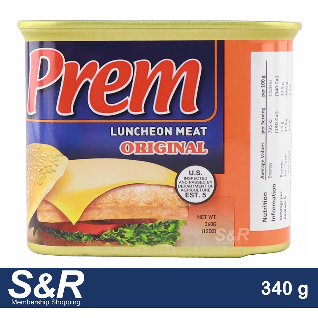 Prem Luncheon Meat Original 340g | Shopee Philippines