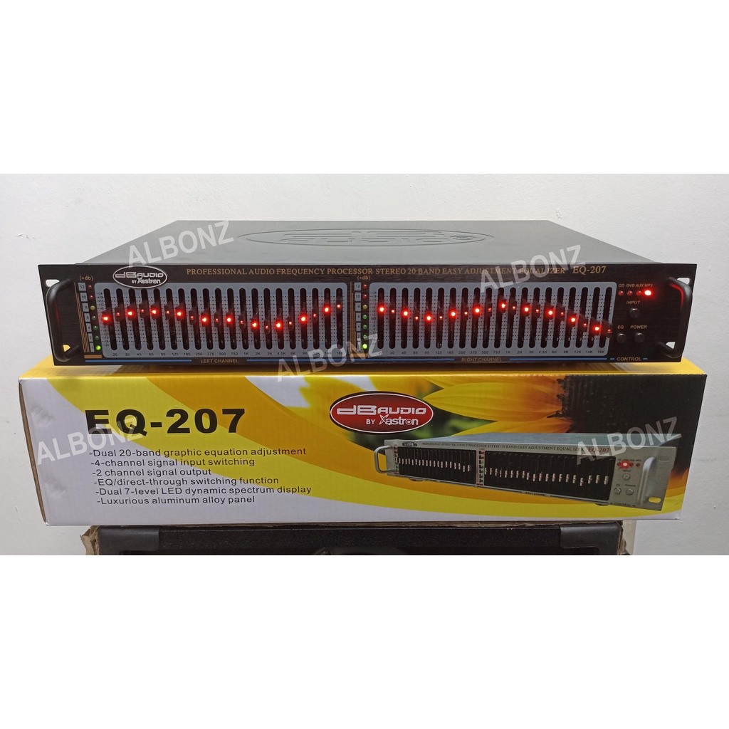 DB Audio by Astron Equalizer EQ-207 Dual 20 Band Graphic Equalizer ...