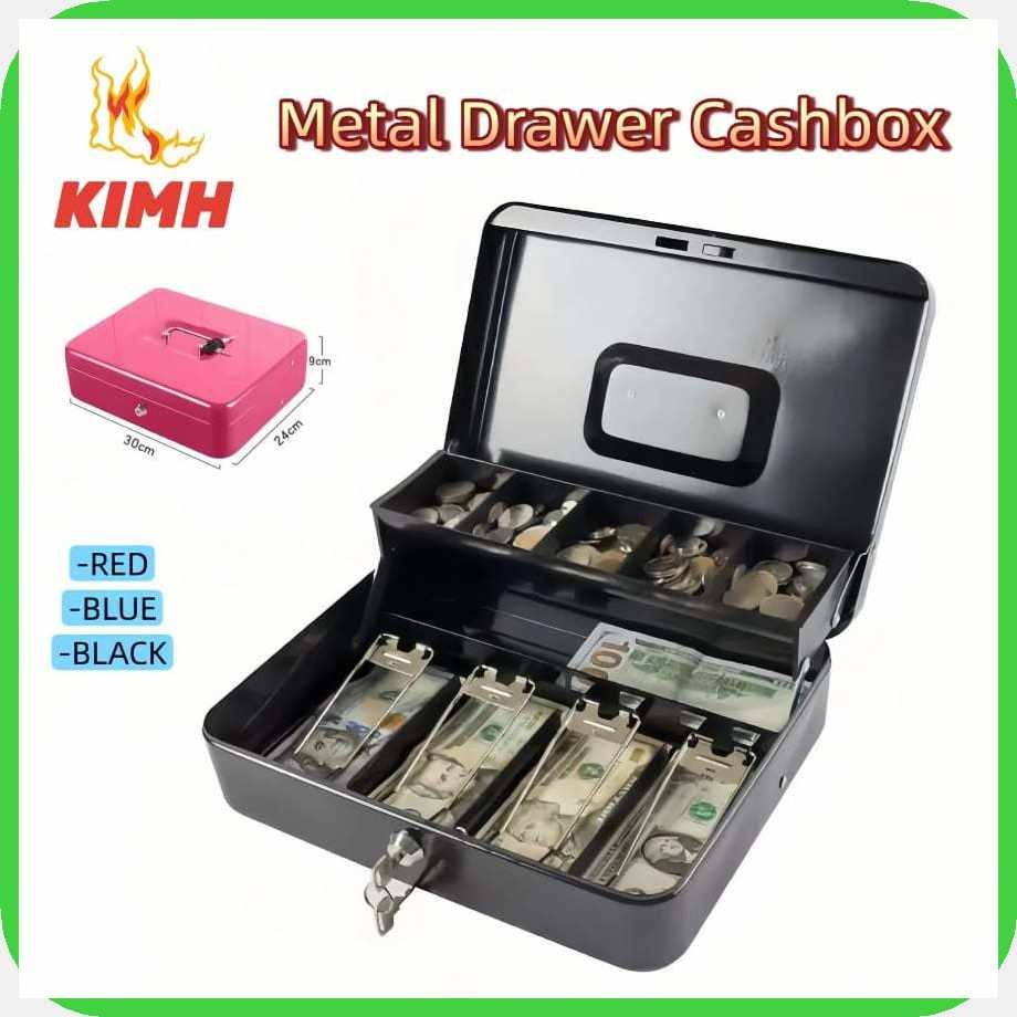 KIMH Metal Cash box Drawer Cashier Safety box Lock Big Size Secure you ...