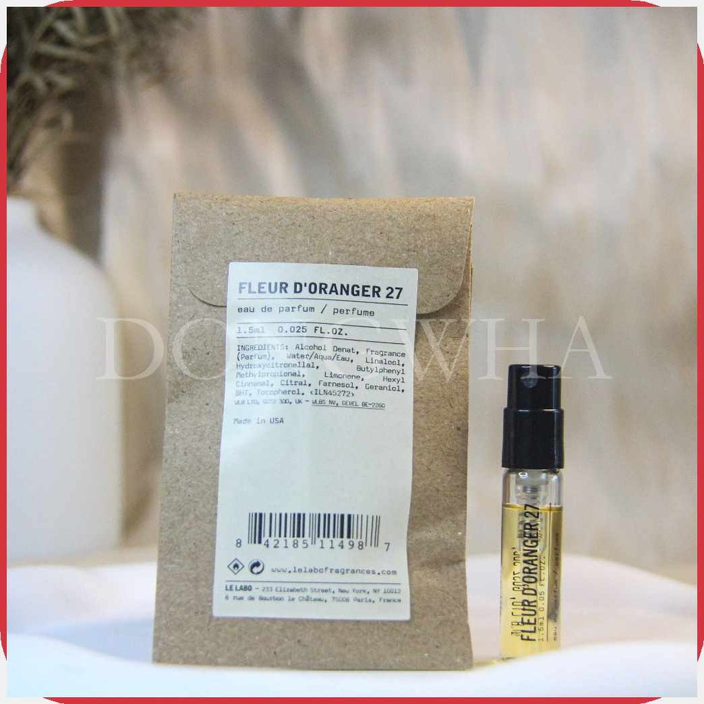 Perfume Sample Le Labo Fleur d'Oranger 27, 2006 Mini Fragrance For ...