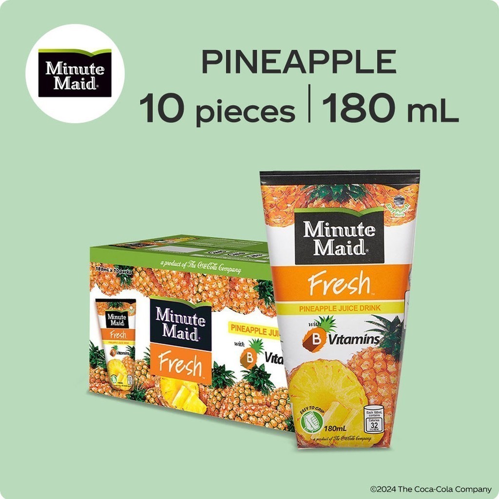 Minute Maid Fresh Pineapple Tetra Juice 180mL - Pack of 10 | Shopee ...