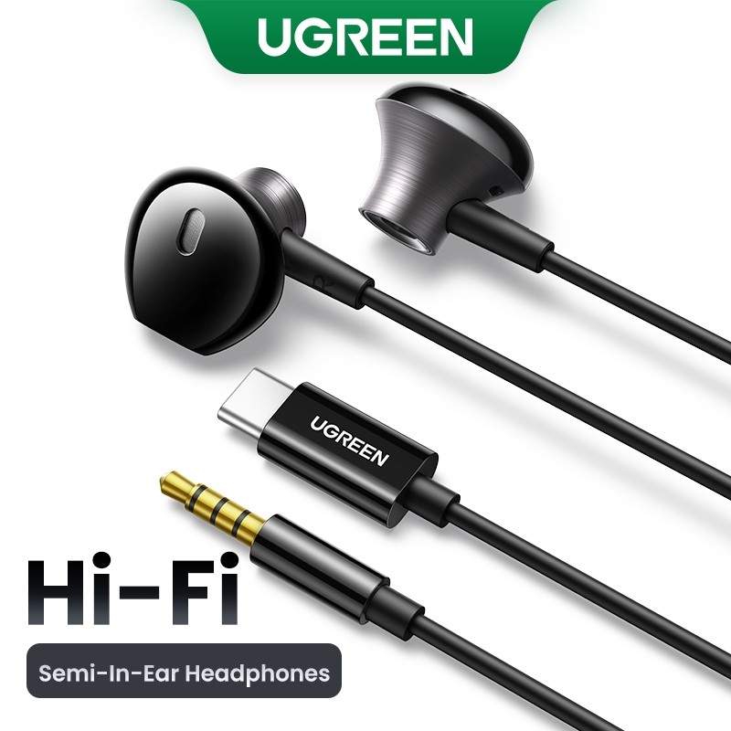 UGREEN 3.5mm Type C Wired Headset HiFi Semi in Ear Headphones With ...