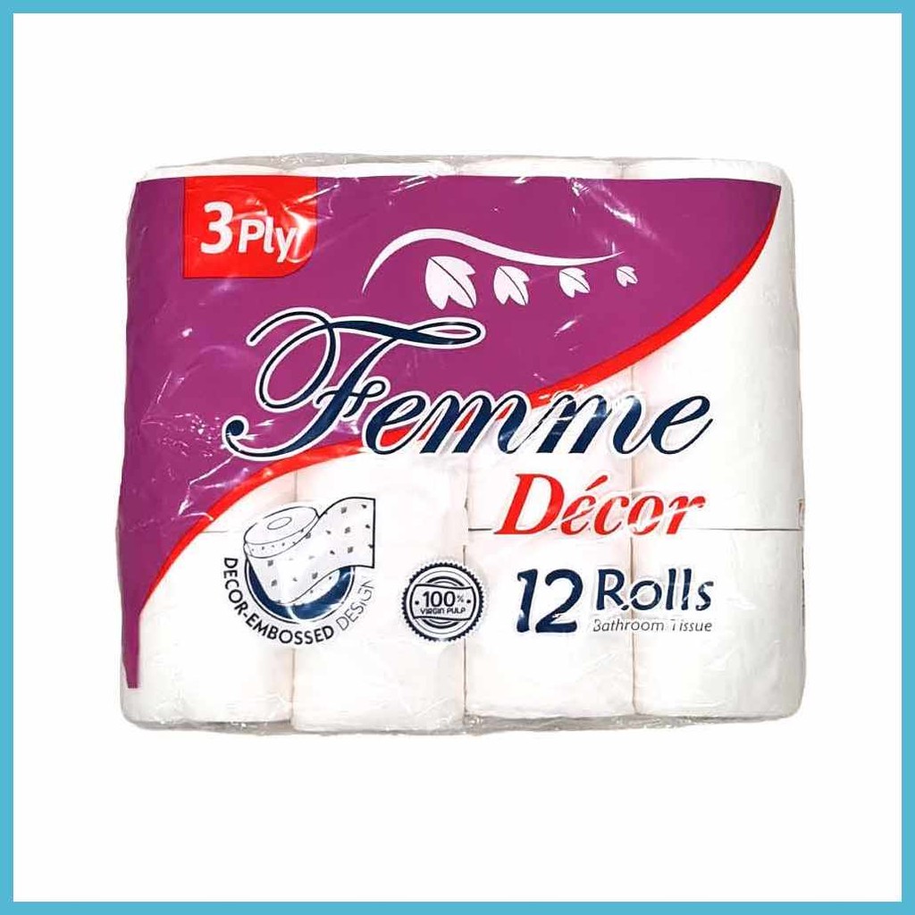 Femme Bathroom Tissue 450'S 3 Ply 12 Rolls | Shopee Philippines