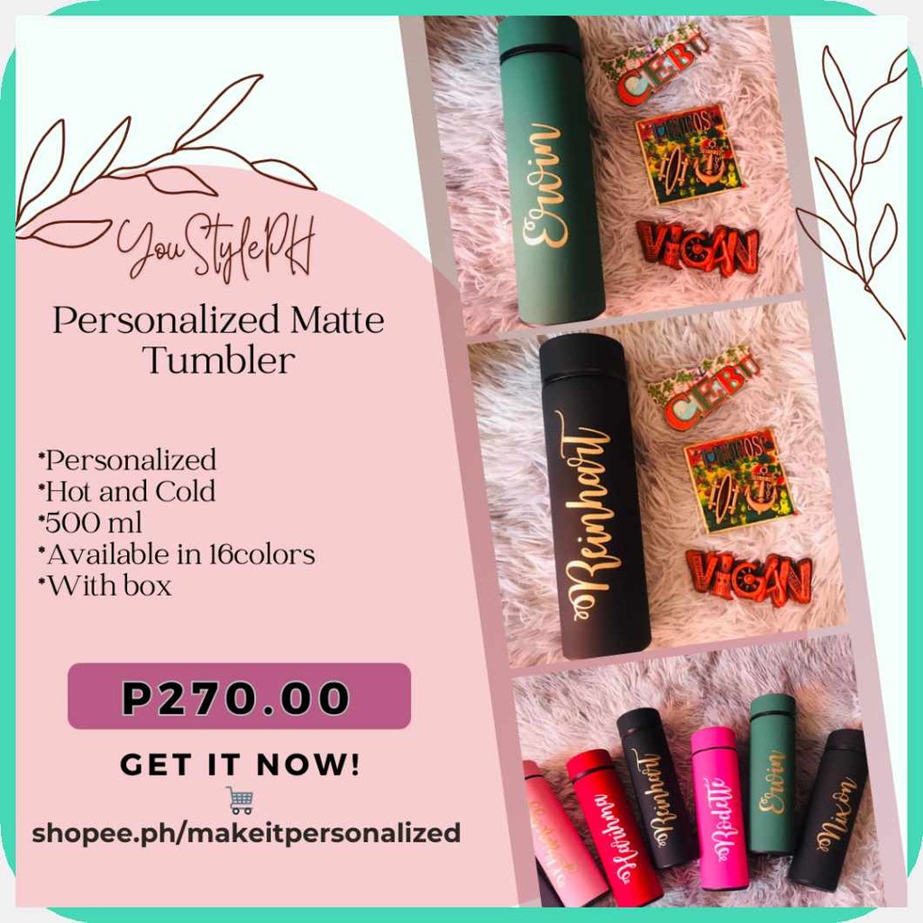 Personalized Matte Tumbler 500ml | Shopee Philippines