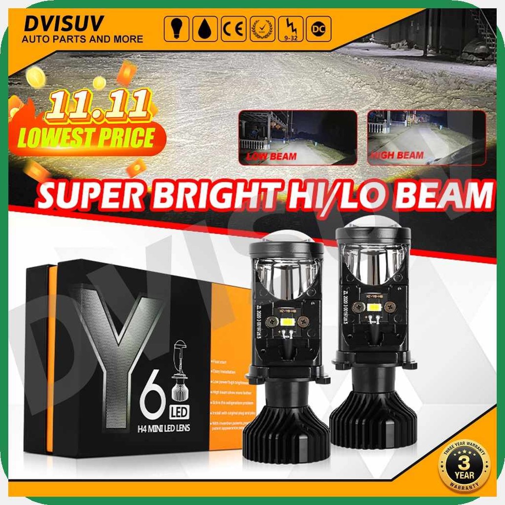Plug And Play 6000K Car Mini Lens H4 LED Headlight Projector Headlamp ...